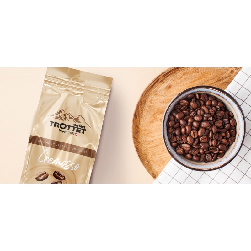Cremosso Café en Grains 1kg Crémeux, Intense - Cafés Trottet